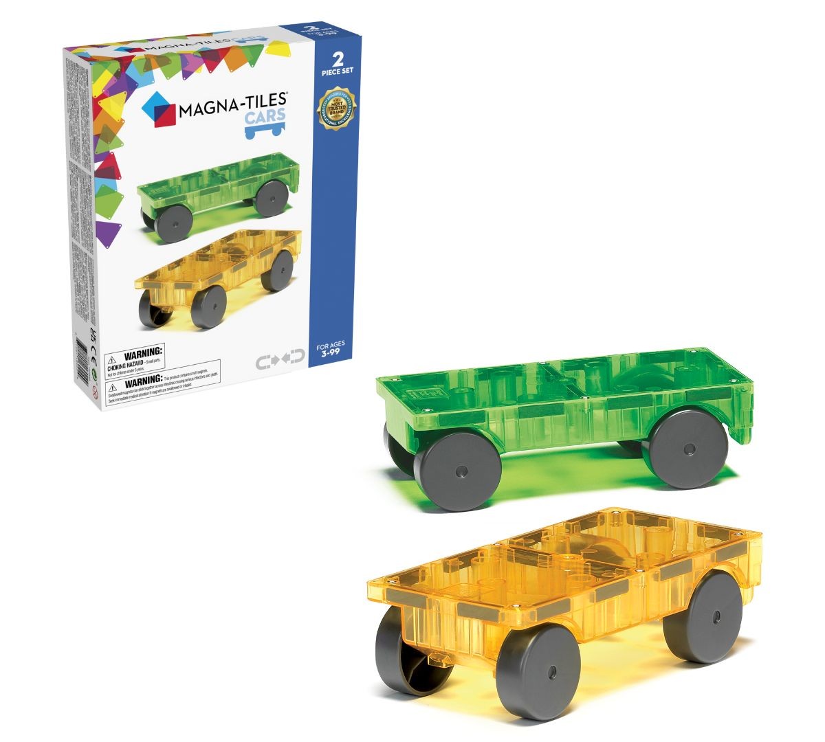 MAGNA-TILESA MAGNA-TILES Cars – Green & Yellow 2-Piece Magnetic ...