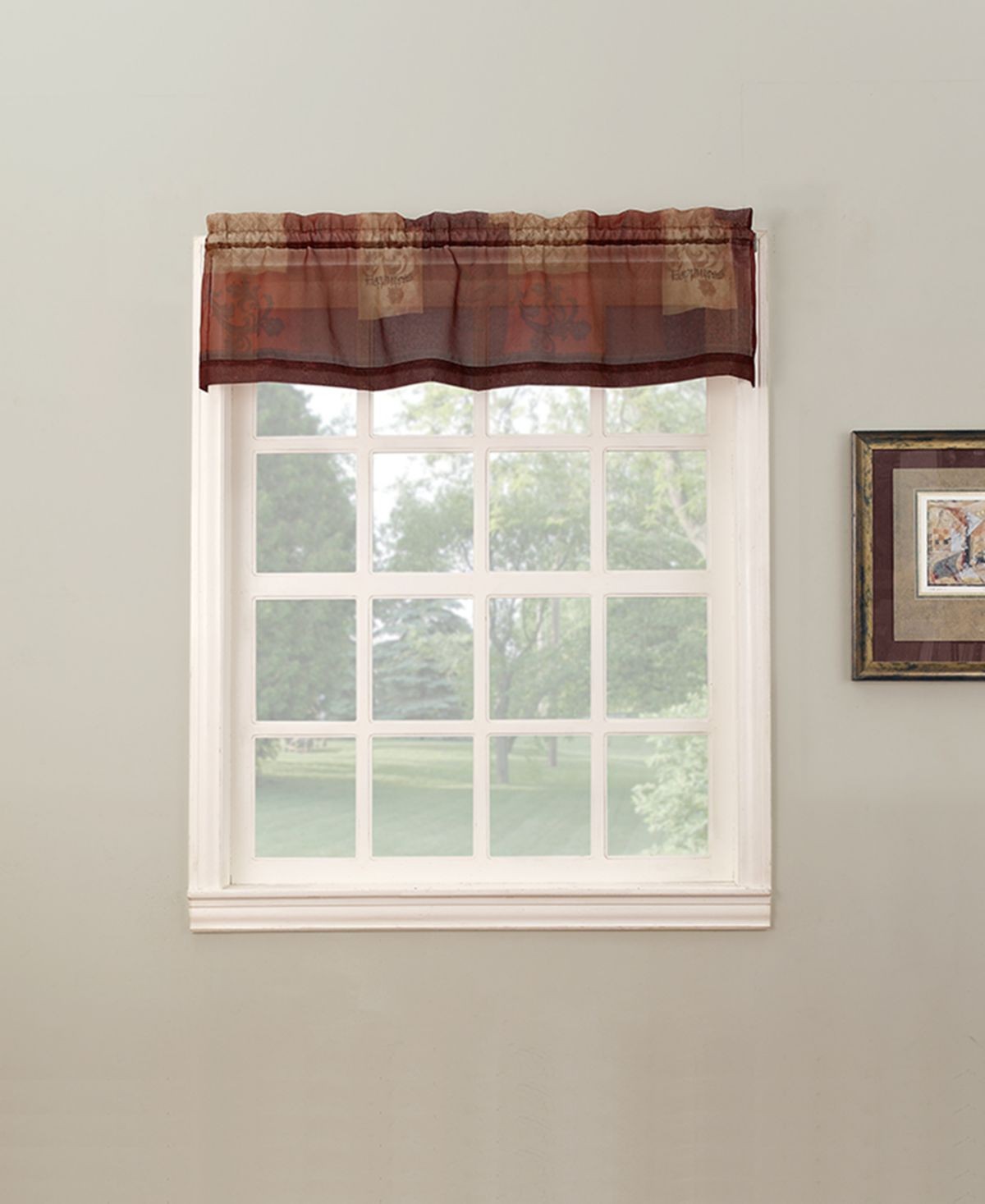Eden Inspirational Patchwork Semi-Sheer Rod Pocket Kitchen Curtain ...