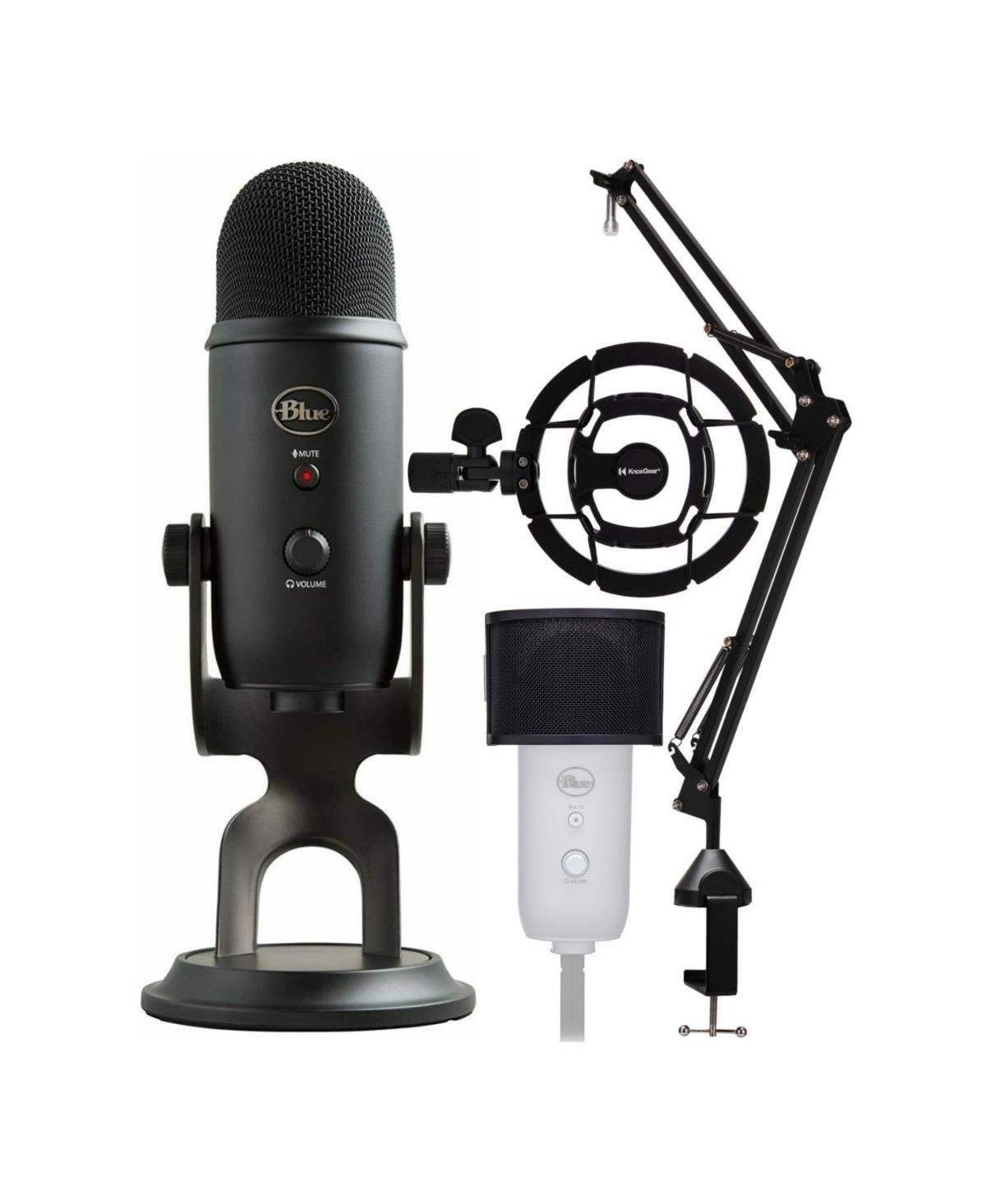 Yeti USB Microphone (Blackout) with Boom Arm & Mount Bundle Deals and ...