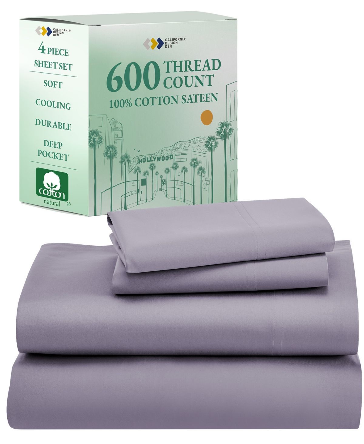 5-Star Luxury Sheet Set, 600 Thread Count Cotton Sateen, Soft & Crisp ...