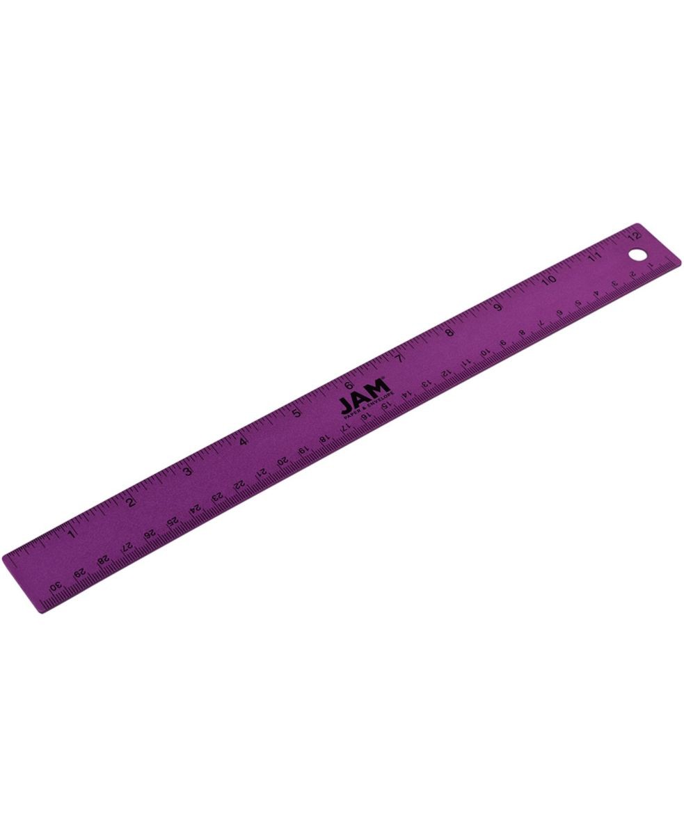 Jam Paper Strong Aluminum Ruler - 12"" - Metal Ruler with Non-Skid Cork ...