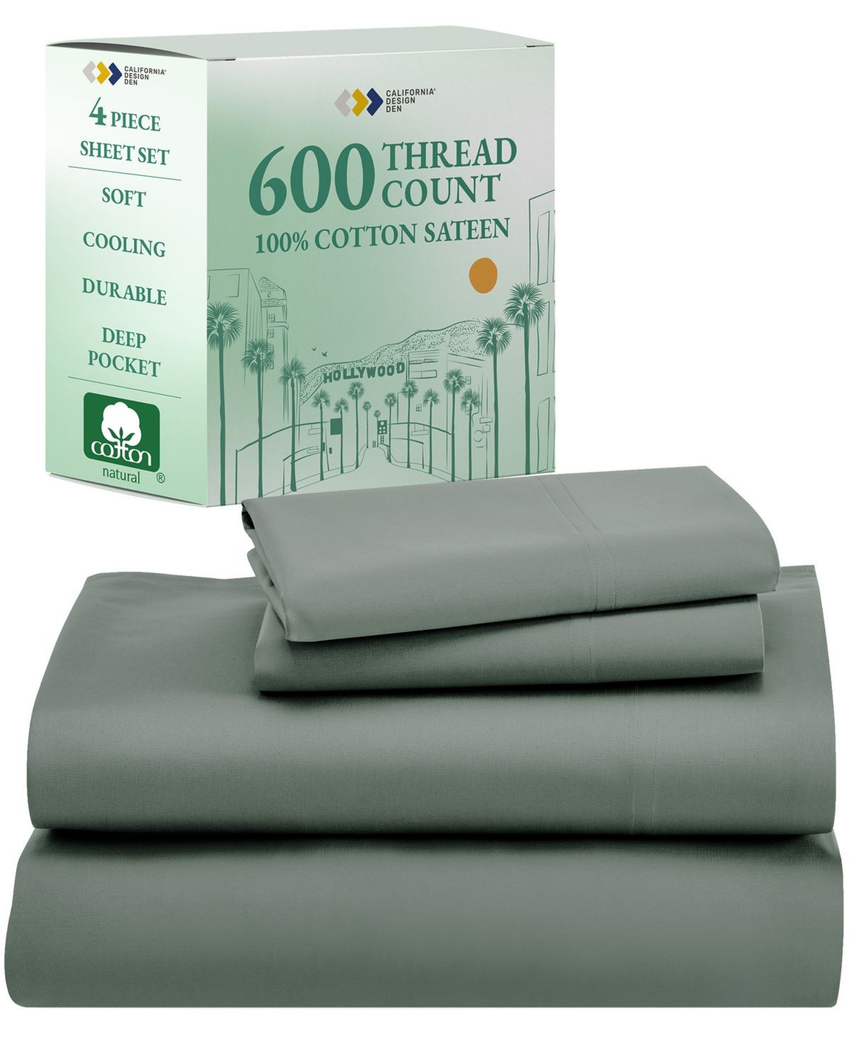 5-Star Luxury Sheet Set, 600 Thread Count Cotton Sateen, Soft & Crisp ...