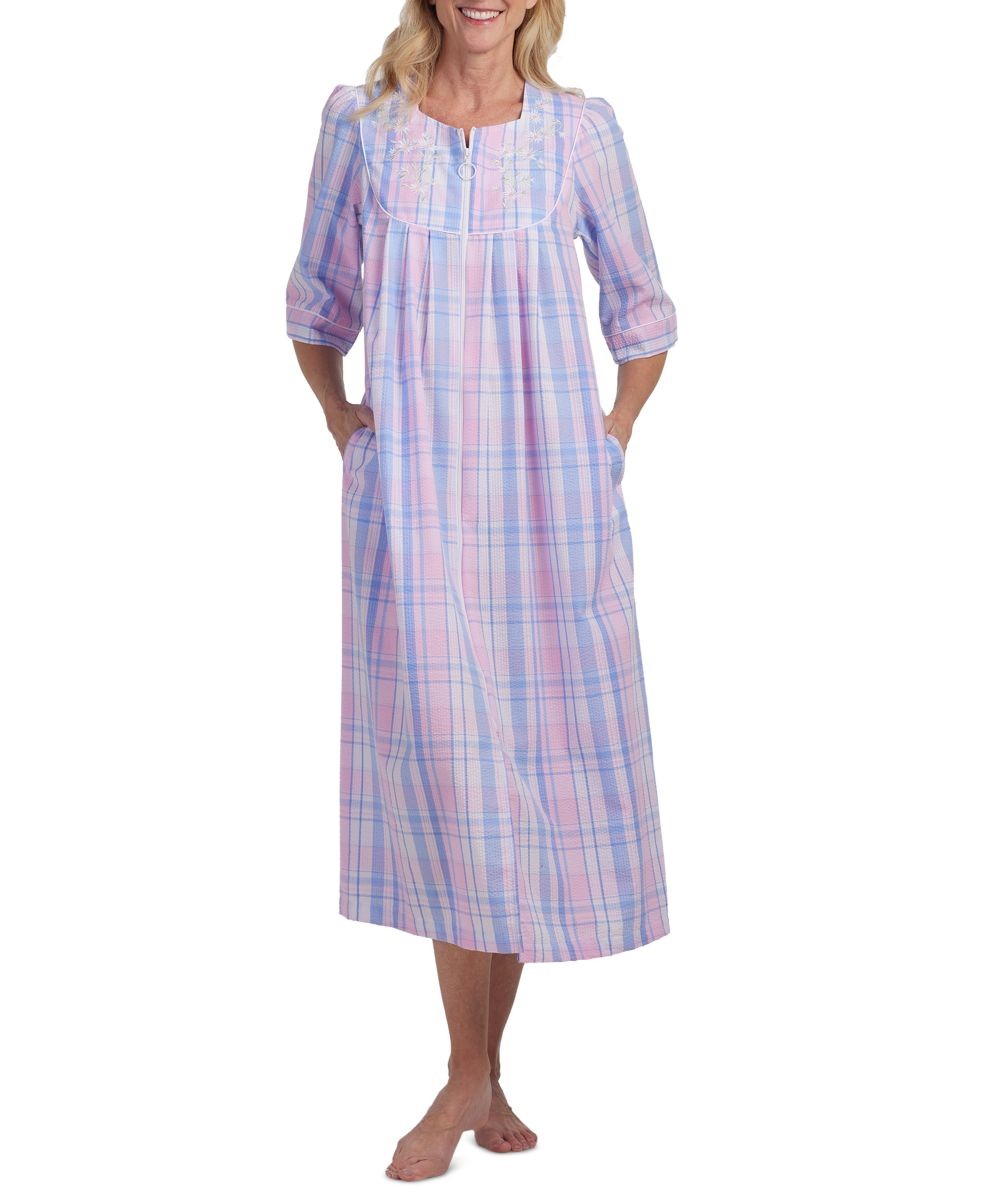Women's Embroidered Zip-Front Nightgown Die besten Deals und ...