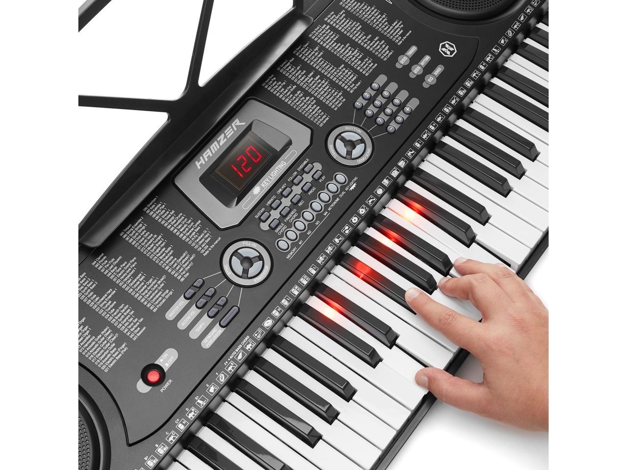 Hamzer 61-Key Electronic Keyboard Portable Digital Music Piano with ...