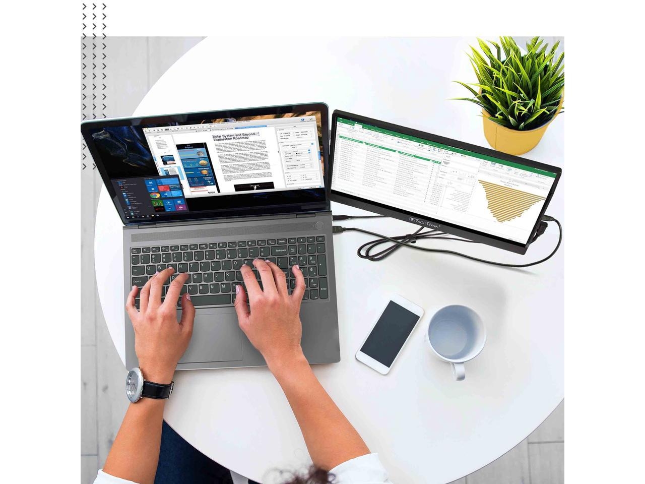 SideTrak Swivel 14” Attachable Portable Monitor for Laptop FHD IPS USB ...