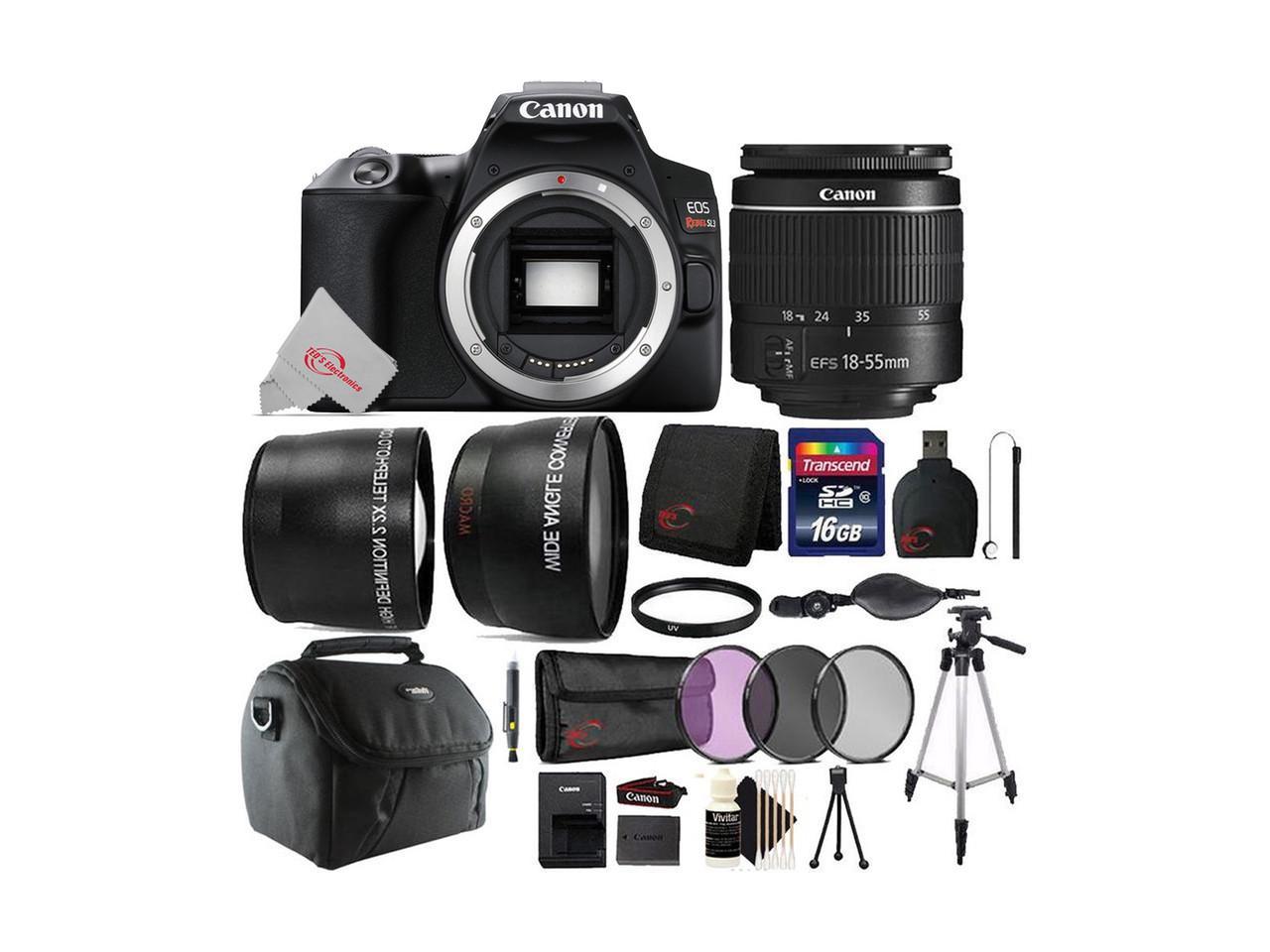 Canon EOS Rebel SL3 Built-In Wi-Fi DSLR Camera Black with 18-55mm Lens ...