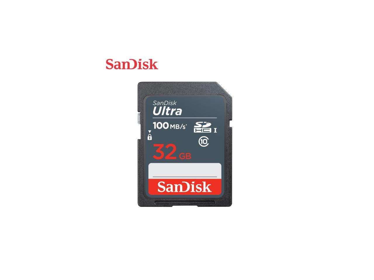 SanDisk Ultra 32GB Class 10 UHS-I SDXC Memory Card Speed up to 100MB/s HD Video (SDSDUNR-032G ...