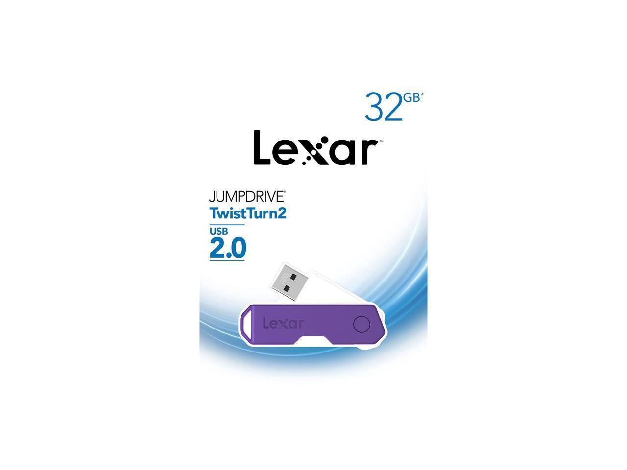 Lexar 32GB JumpDrive TwistTurn2 2.0 USB Flash Drive, Purple #LJDTT2 ...