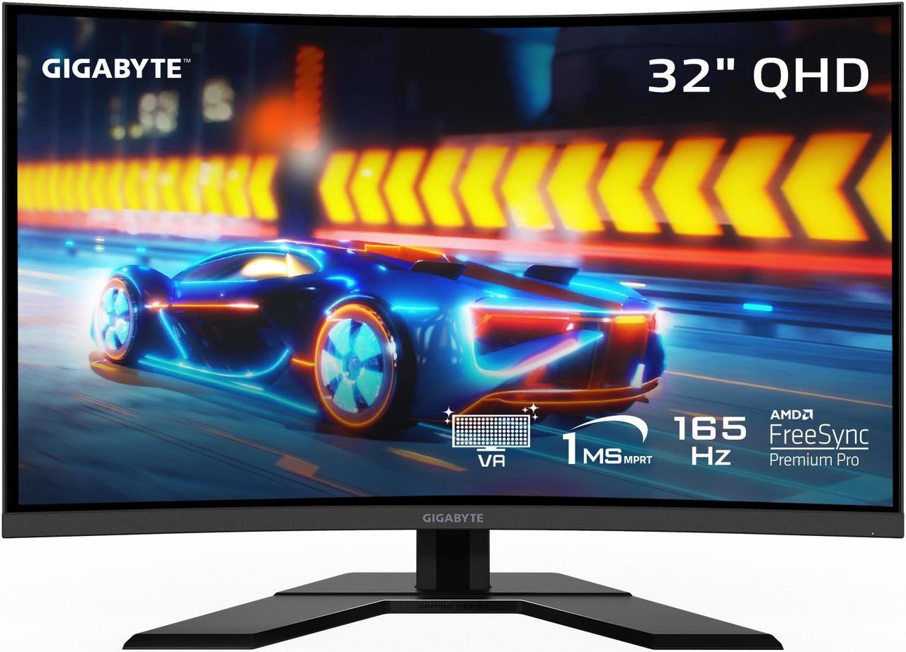 GIGABYTE - G32QC Advanced - 32" VA Curved Gaming Monitor - QHD 2560x1440 - 165Hz - 1ms MPRT ...