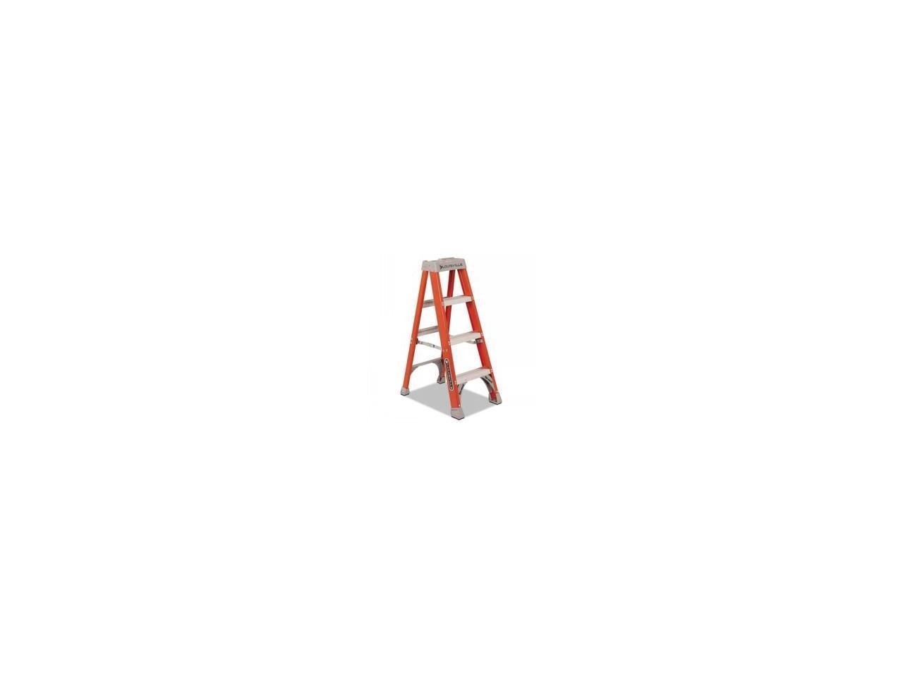 Louisville Fiberglass Heavy Duty Step Ladder 50" 3-Step Orange FS1504 ...