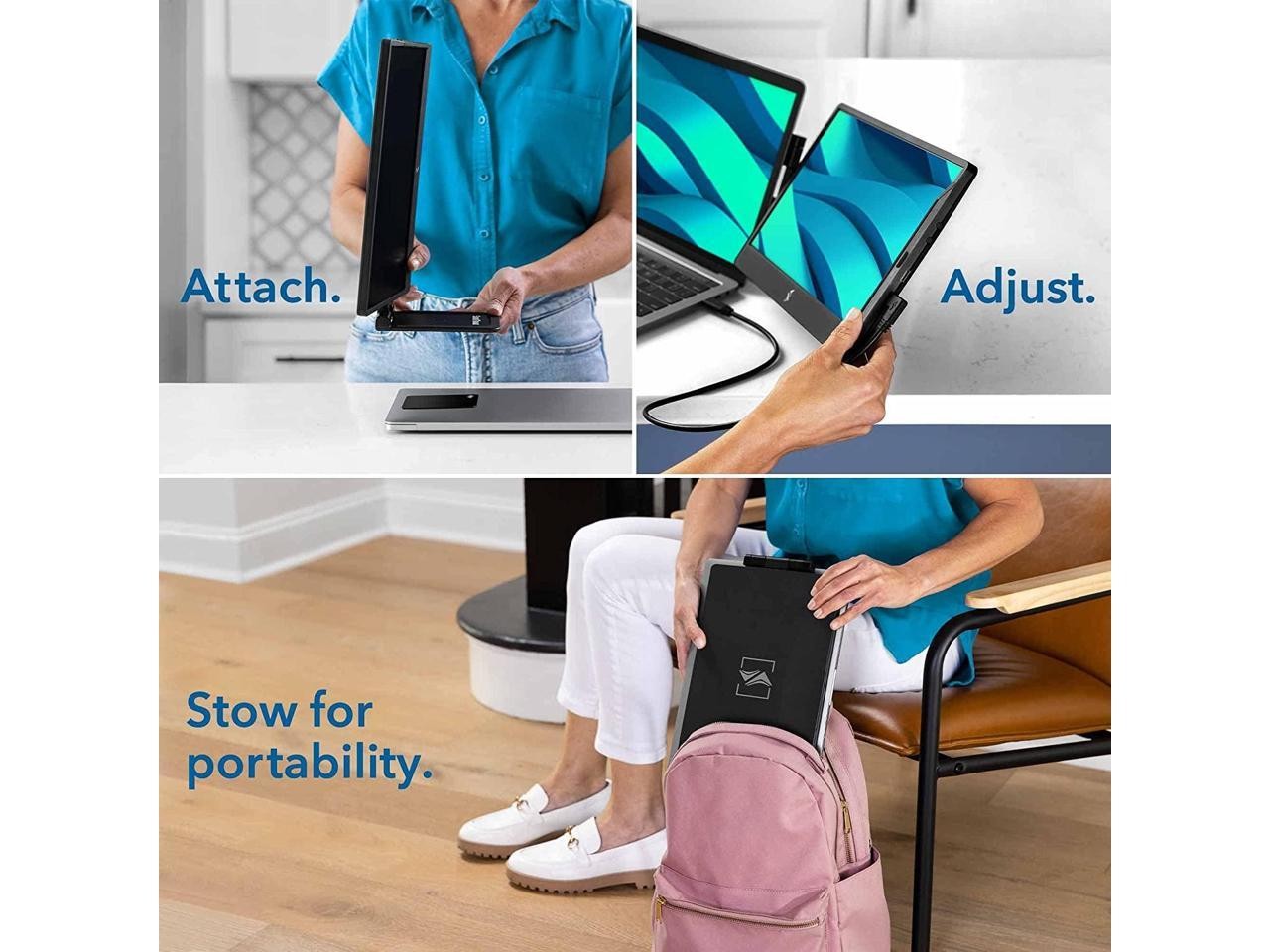 SideTrak Swivel 14” Attachable Portable Monitor for Laptop FHD IPS USB ...