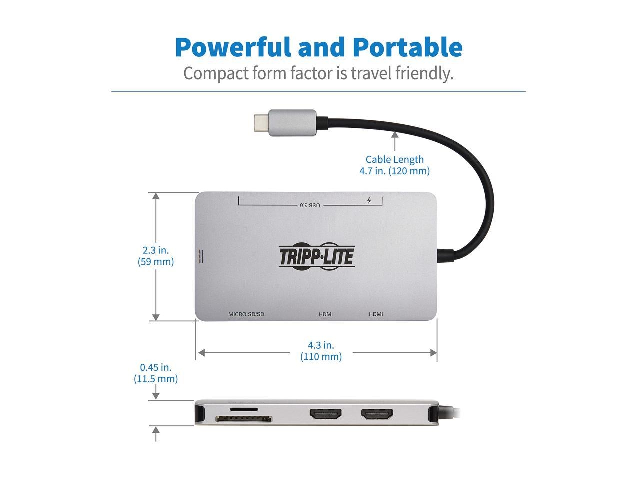 Tripp Lite USB C Dock Dual-Display 4K HDMI USB Hub Memory Card PD ...