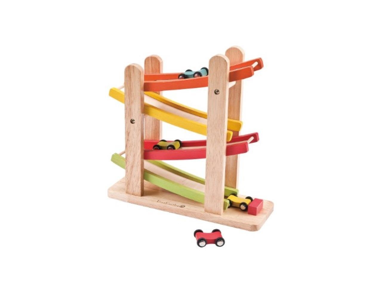 everearth jr. ramp racer. race track for toddlers and 4 wood cars, race ...