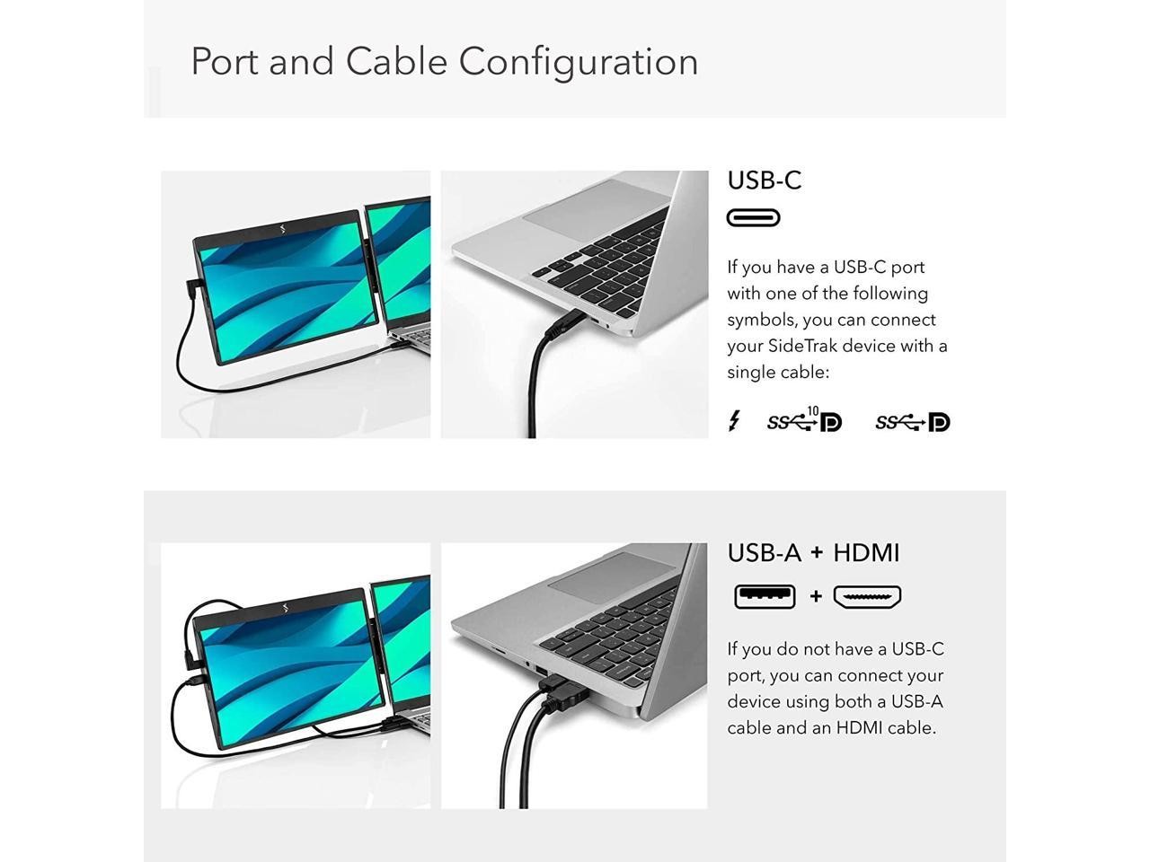 SideTrak Swivel 14” Attachable Portable Monitor for Laptop FHD IPS USB ...
