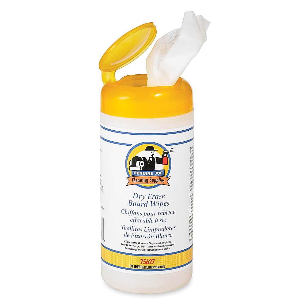 Genuine Joe Dry-Erase Board Cleaning Wipes, Container Of 50 Wipes Deals ...