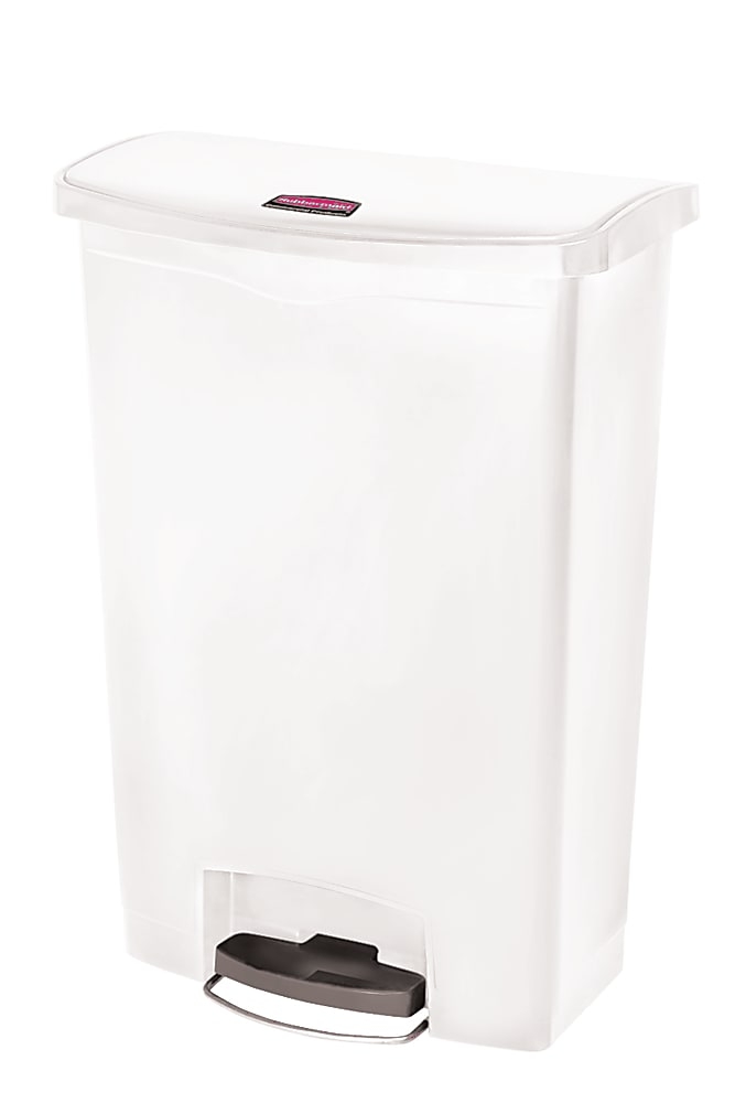 Rubbermaid® Slim Jim Rectangular Plastic Wastebasket, Step-On, 24 ...
