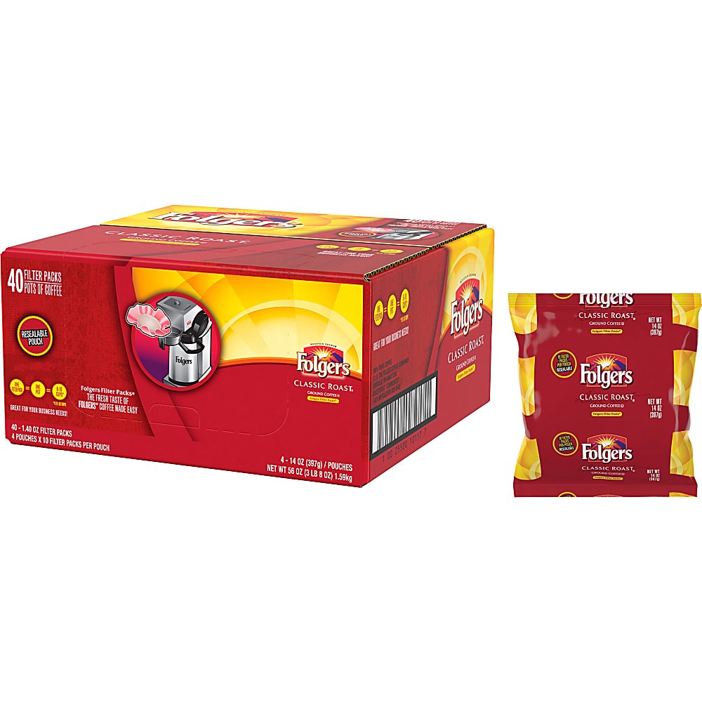 Folgers® Single-Serve Coffee Packets, Classic Roast, Carton Of 40 Best ...