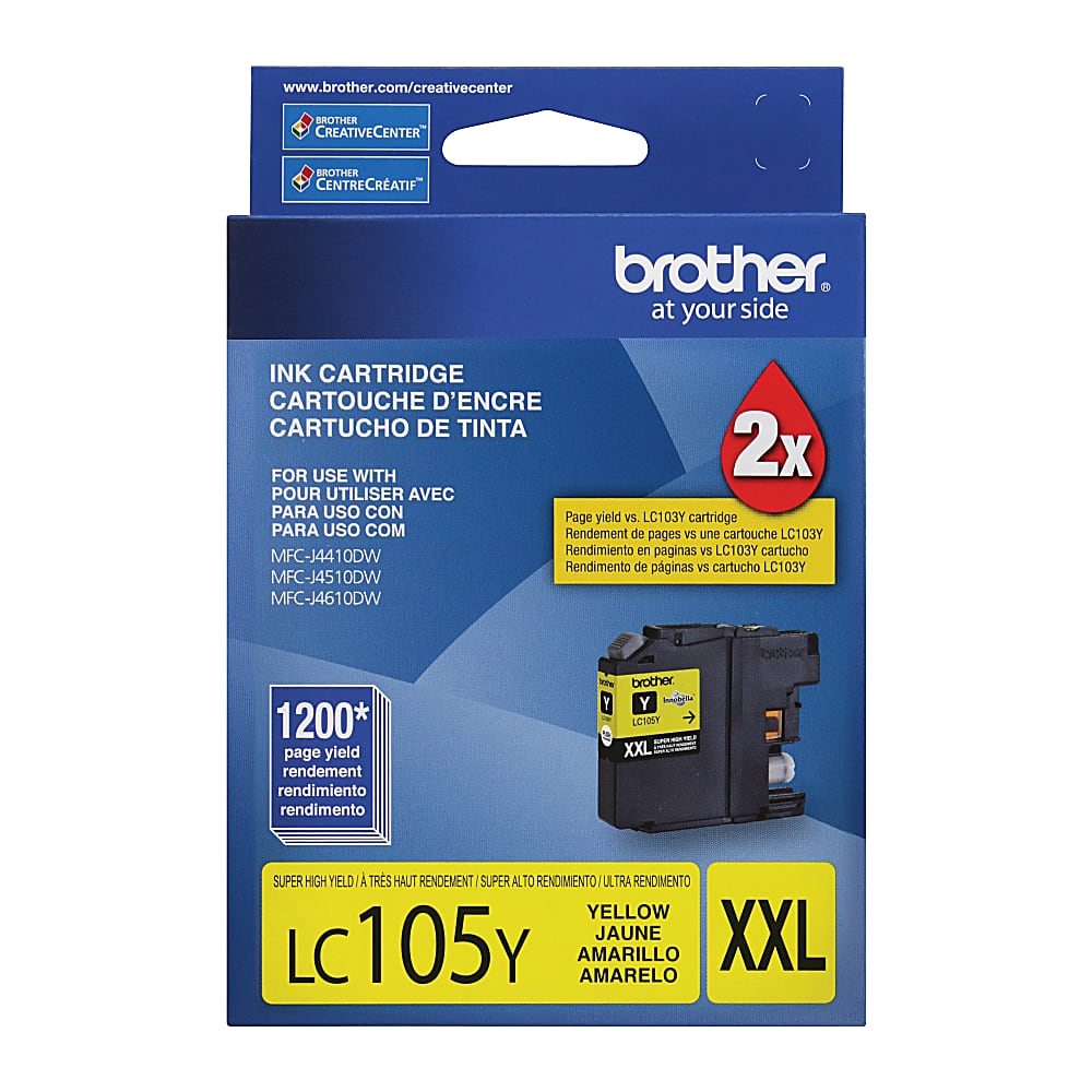 Brother® LC105 Yellow High-Yield Ink Cartridge, LC105Y Deals and Price ...