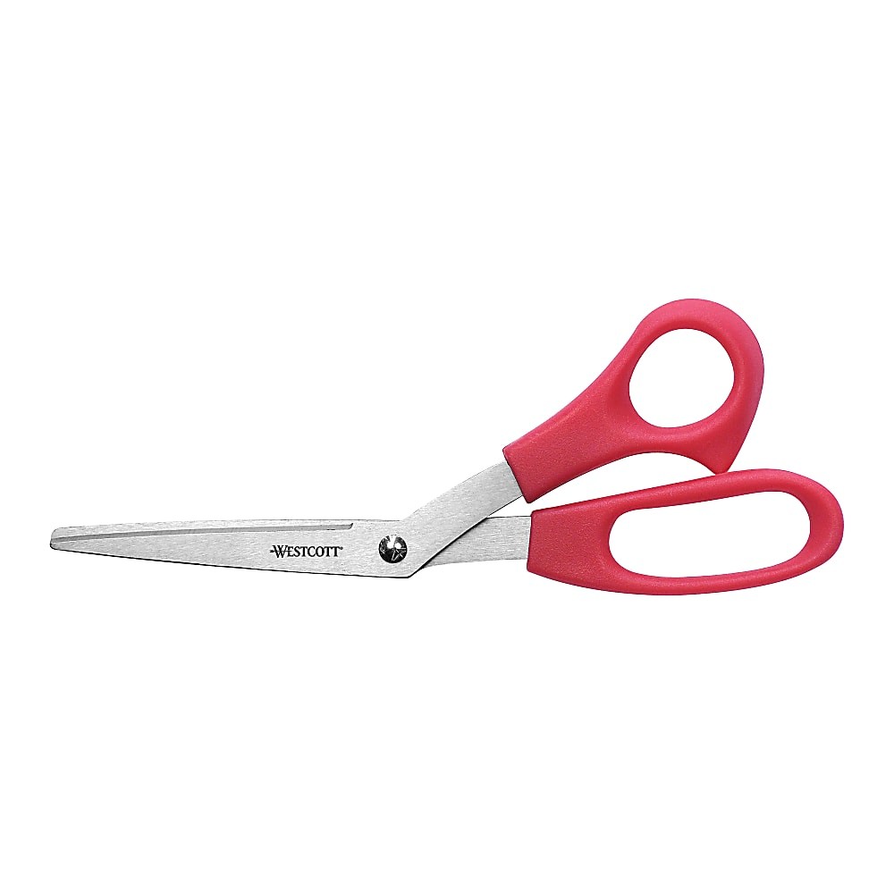 Westcott® All-Purpose Value Stainless Steel Scissors, 8"", Bent, Red ...