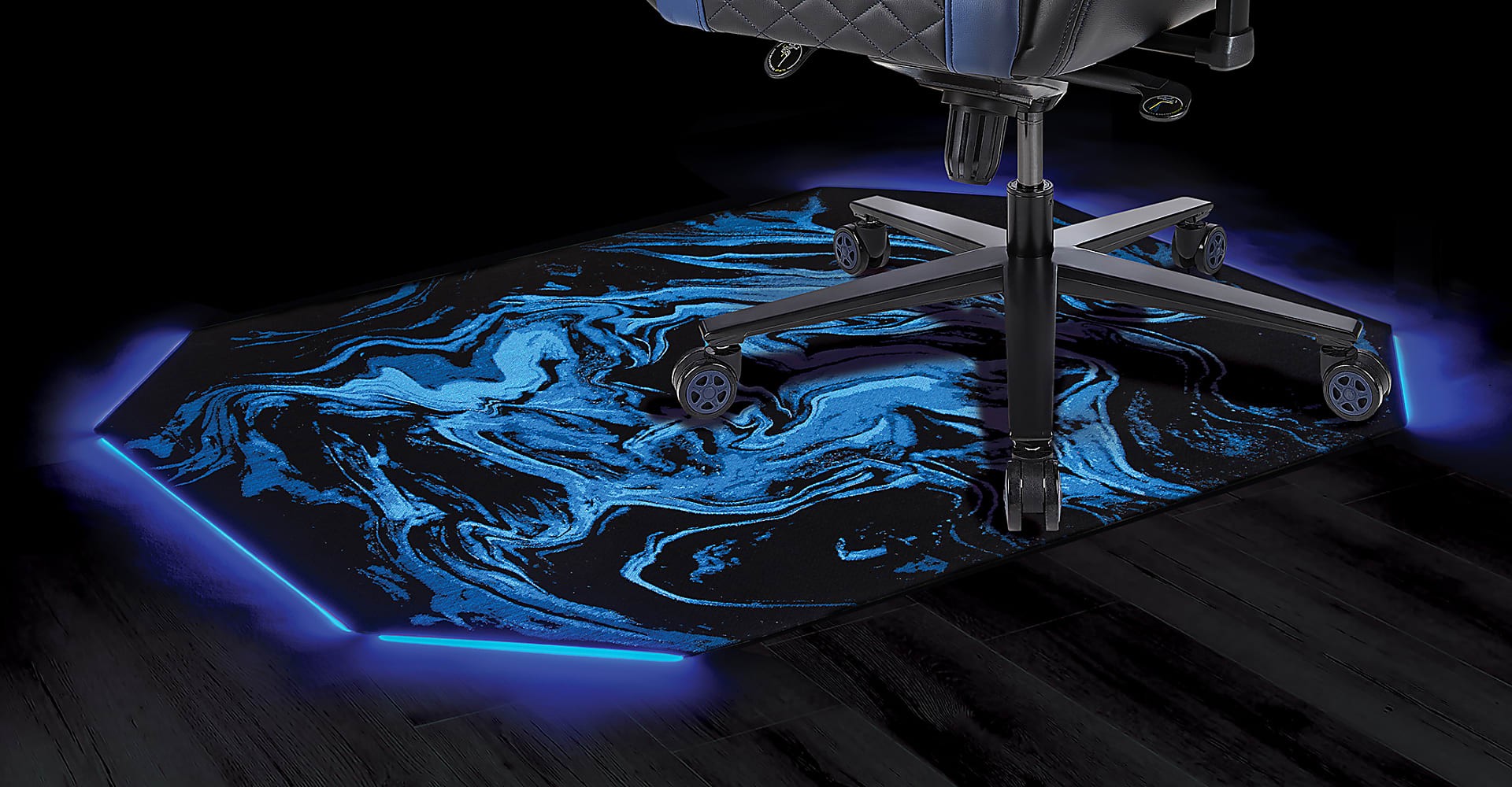 RS Gaming LED Gaming Chair Mat, 36" x 48", Black/Blue Swirl Die besten ...