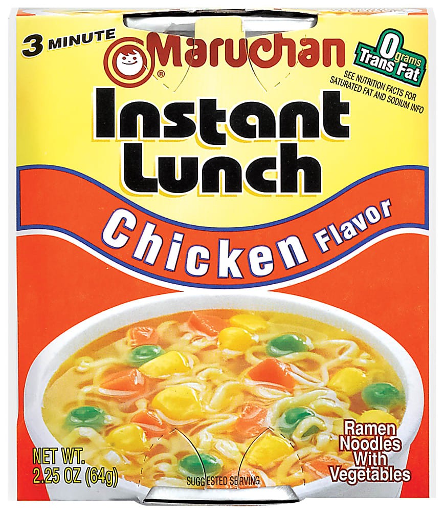 Maruchan Chicken Flavor Instant Lunches, 2.25 Oz, Box Of 12 Lunches ...