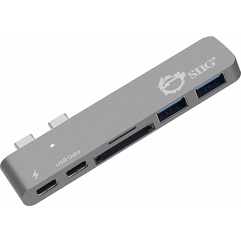 SIIG Thunderbolt 3 USB-C Hub with Card Reader & PD Adapter - Space Gray ...