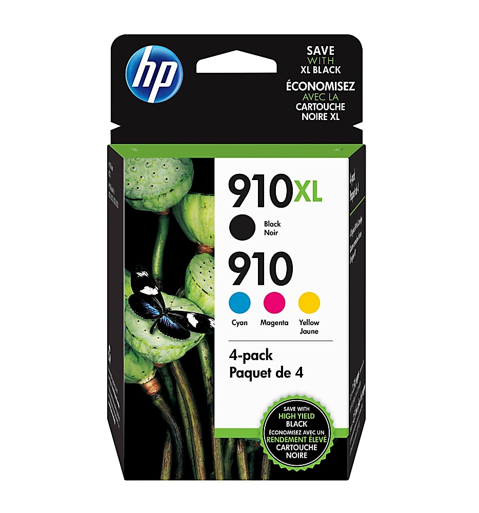 Original HP 910 Cyan Magenta Yellow/910XL Black Ink Cartridges 4-pack ...