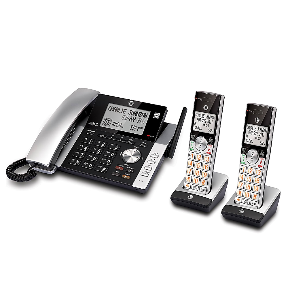 AT&T CL84215 2 Handsets DECT 6.0 Expandable Phone System With Digital ...