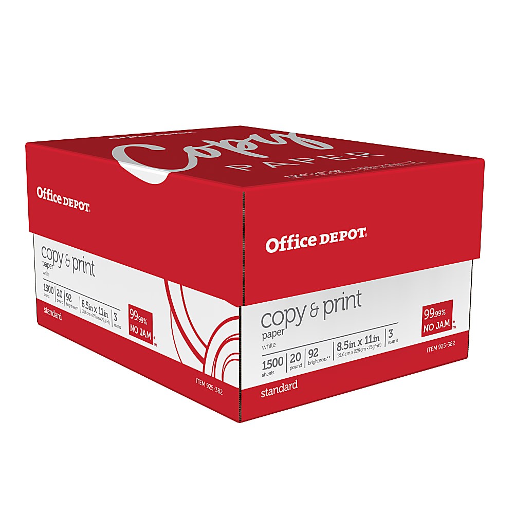 Office Depot Brand Multi-Use Print & Copy Paper, Letter Size (8 1/2"" x ...