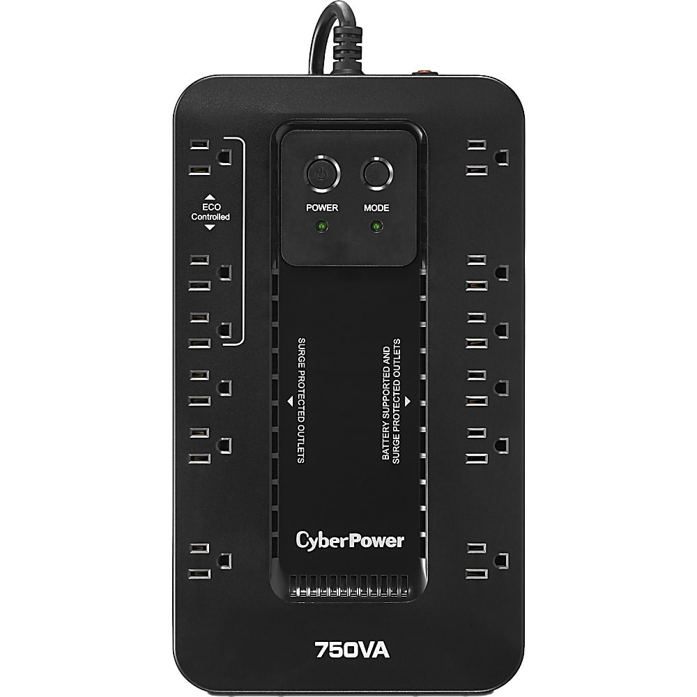CyberPower EC750G Ecologic UPS Systems - 750VA/450W, 120 VAC, NEMA 5 ...