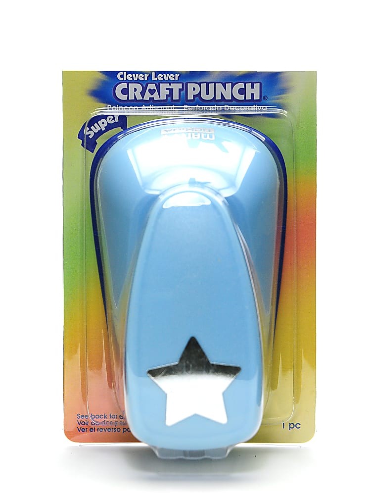 Marvy Uchida® Clever Lever Super Jumbo Craft Punch, Star, 2", Blue ...
