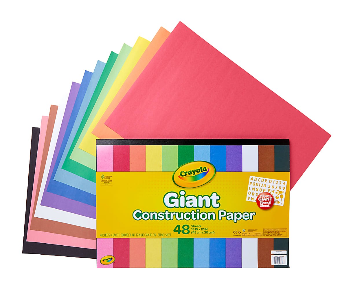 Crayola® Giant Construction Paper And Stencil Set, Tabloid Extra Paper ...