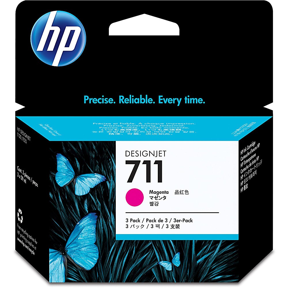 HP 711 Magenta Ink Cartridges, Pack Of 3, CZ135A Deals and Price ...