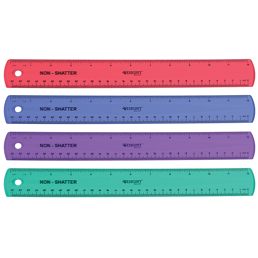 Westcott® Shatterproof Ruler, 12", Assorted Colors Deals and Price ...