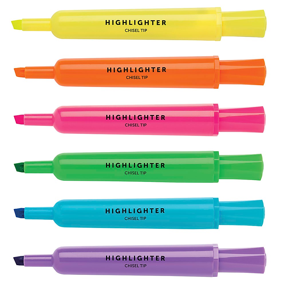 Office Depot® Brand Chisel-Tip Highlighter, 100% Recycled Plastic ...