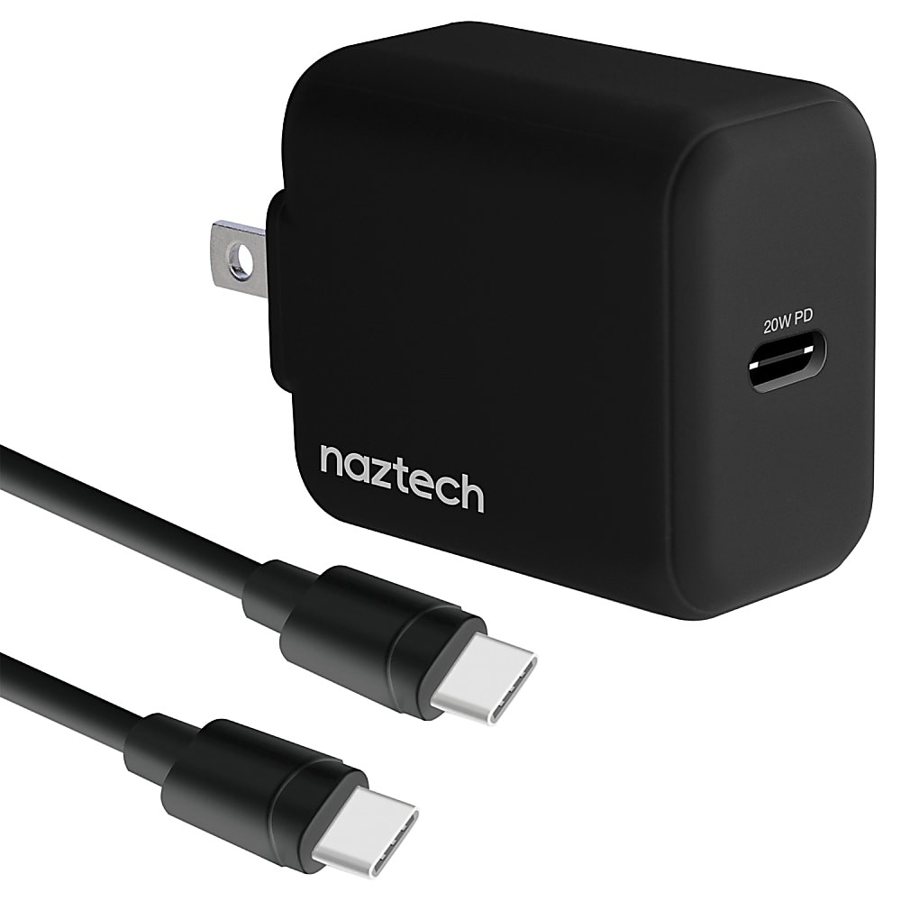 Naztech 20-Watt Power Delivery USB-C Wall Charger And USB-C To USB-C ...