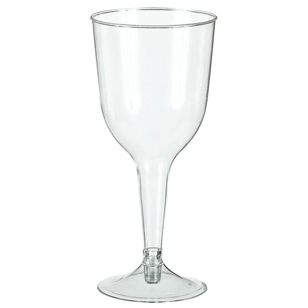 Amscan Plastic Wine Glasses, 10 Oz, Clear, 20 Glasses Per Pack, Case Of ...