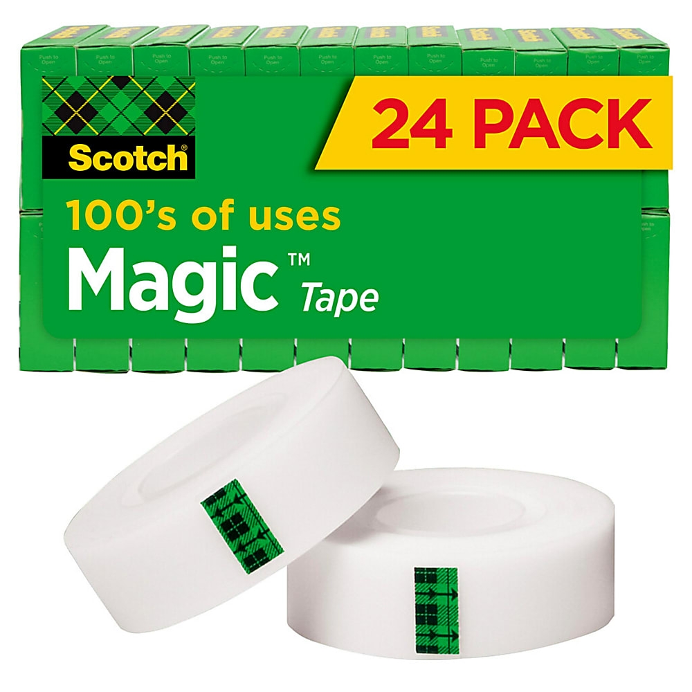 Scotch Magic Invisible Tape 3 4 X 1000 Clear Pack Of 24 Rolls
