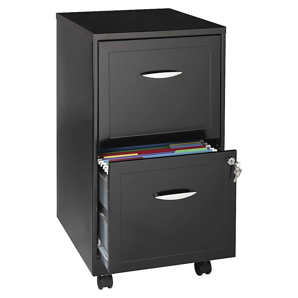 Realspace® SOHO 18"D Vertical 2-Drawer Mobile File Cabinet, Black Deals ...