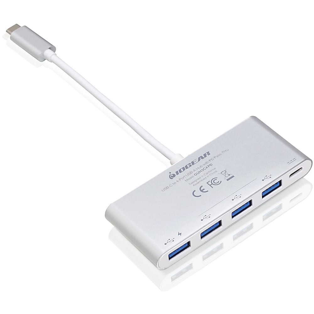 IOGEAR USB-C to 4 Port USB-A Hub with Power Delivery Pass-Through - USB ...
