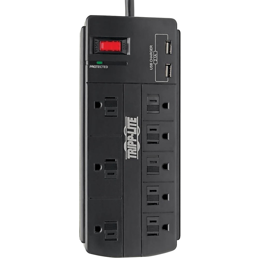 Tripp Lite Surge Protector Power Strip 8-Outlet 2 USB Charging Ports ...