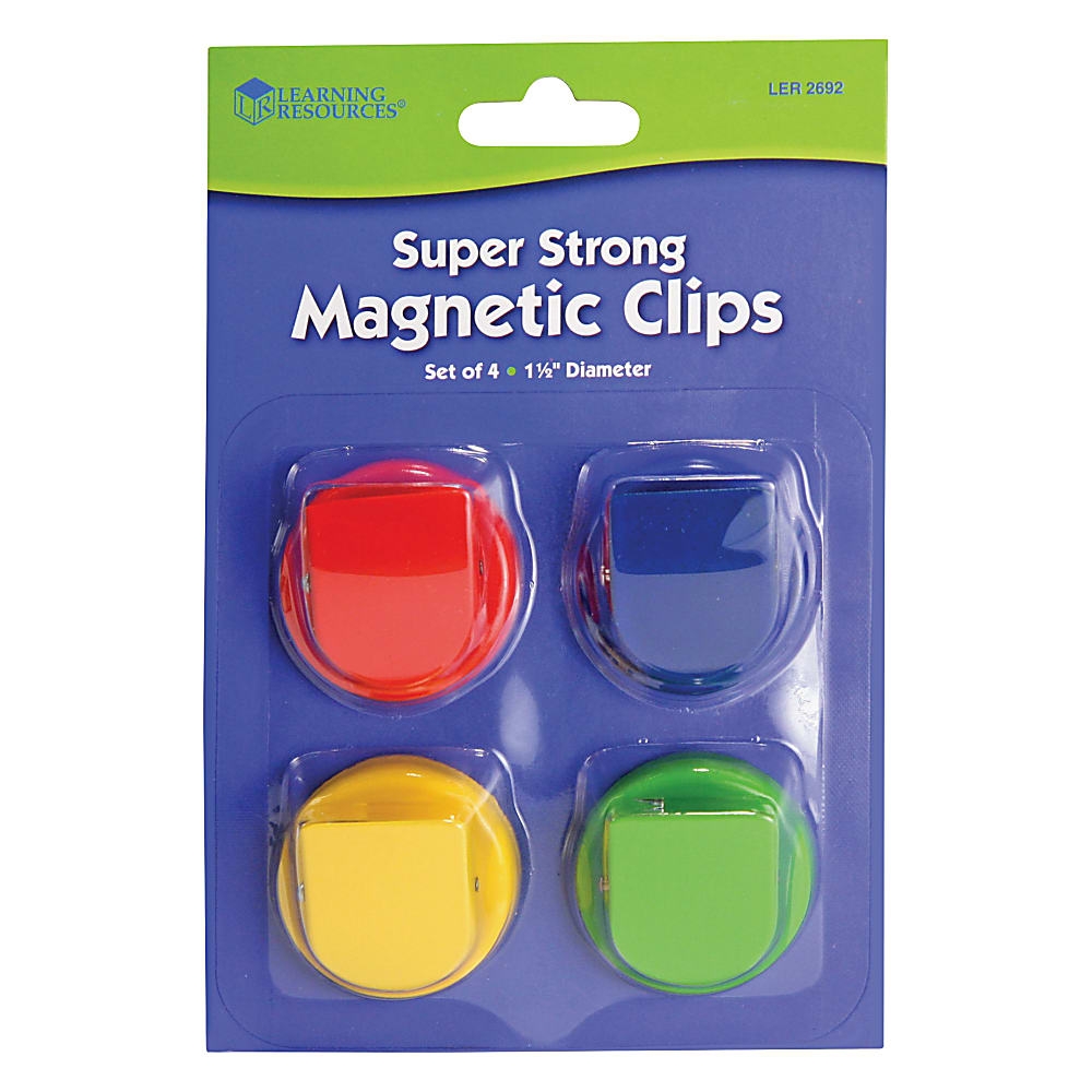 Learning Resources Super Strong Magnetic Clips Set - 1.5" Diameter - 50 ...