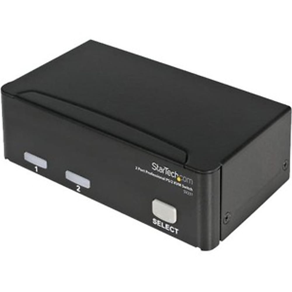 StarTech.com 2 Port Professional PS/2 KVM switch - PS/2 - 2 ports - 1 local user - 1U - Control ...