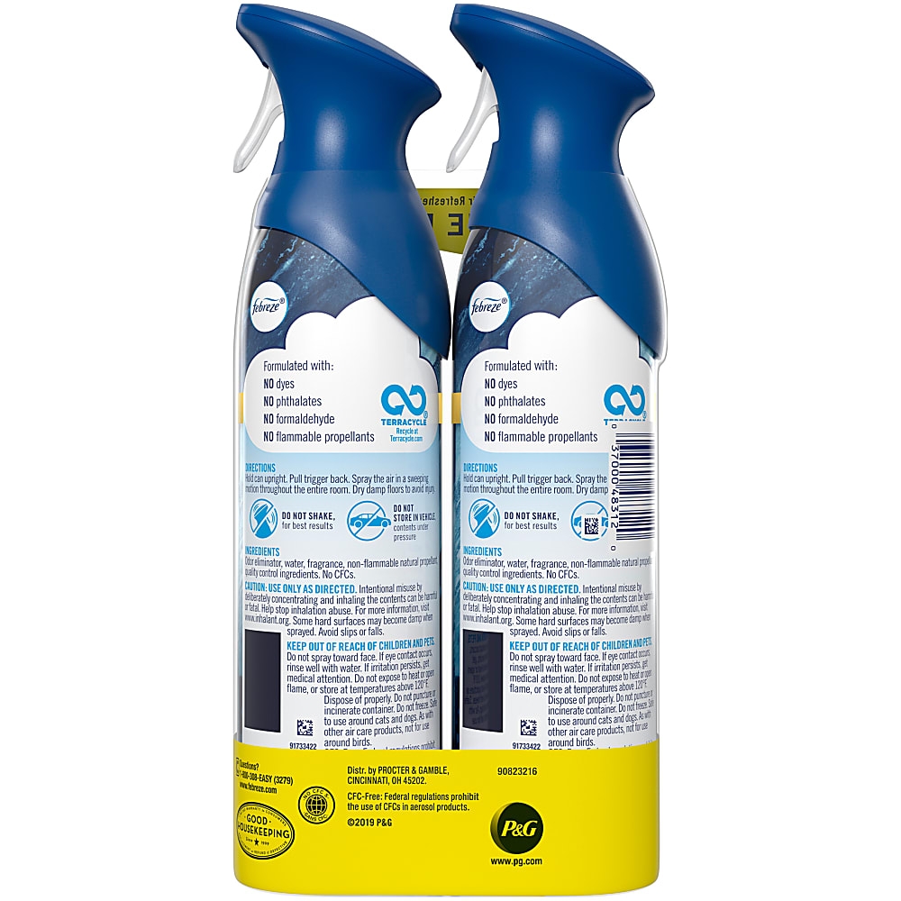 Febreze Odor-Eliminating Air Freshener, Ocean Scent, 8.8 Oz, Pack Of 2 ...
