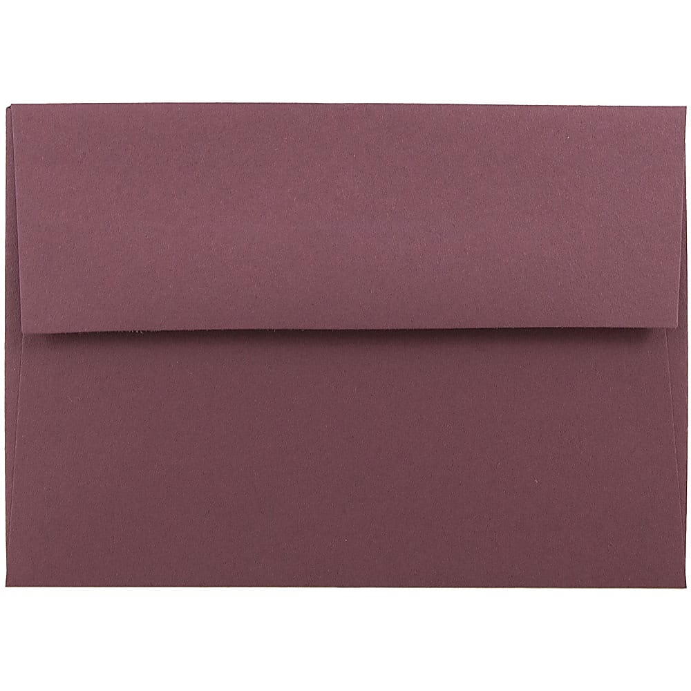 JAM Paper® Booklet Envelopes, #4 Bar (A1), Gummed Seal, Burgundy, Pack ...