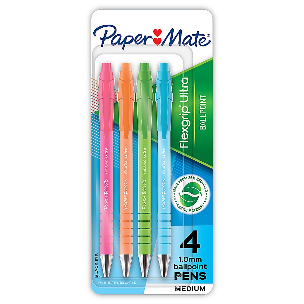 Paper Mate FlexGrip Ultra Retractable Ballpoint Pens, Medium Point, 1.0 ...