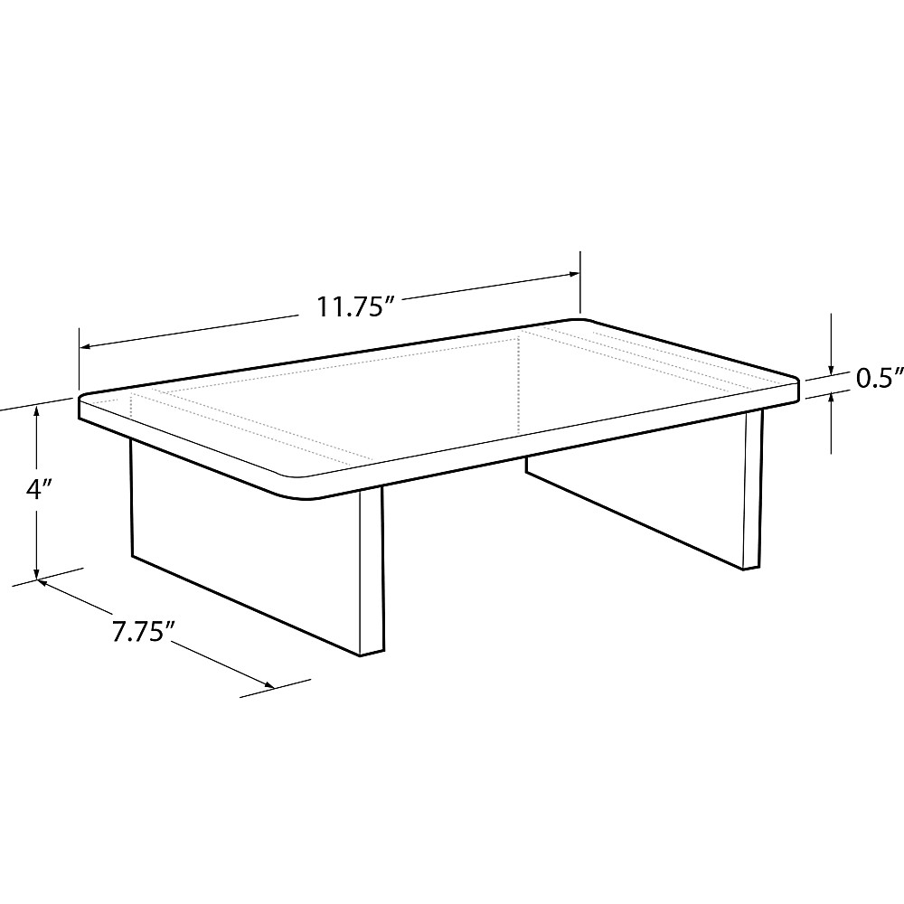 Azar Displays Deluxe Acrylic Monitor Riser Display, 4""H x 11-3/4""W x ...