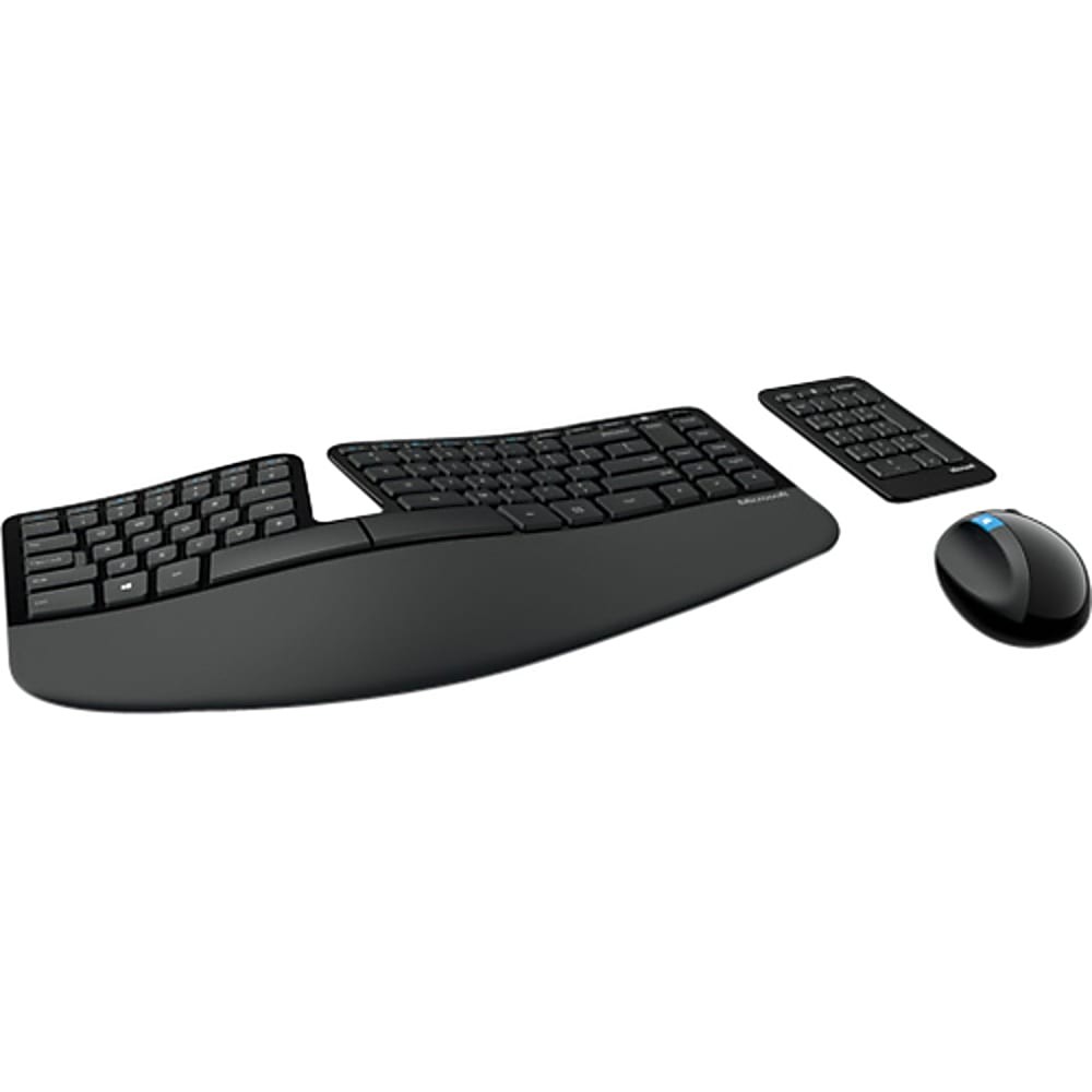 Microsoft® Sculpt Ergonomic Wireless Keyboard & Mouse, Contoured/Curved ...