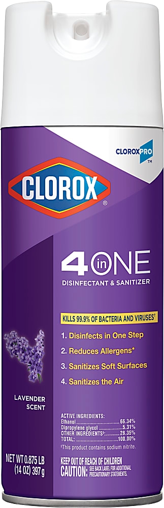 CloroxPro™ Clorox® 4 in One Disinfectant & Sanitizer, Lavender, 14 ...