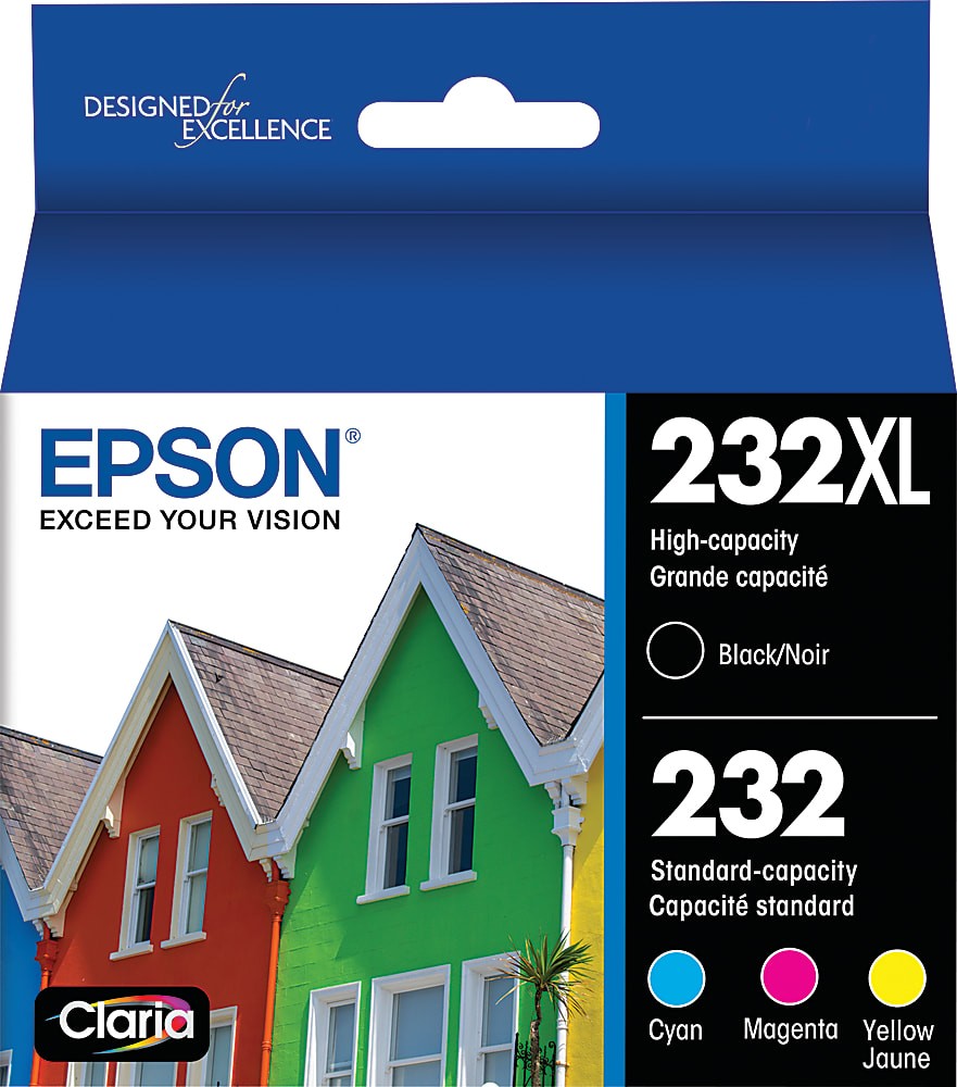 Epson® 232XL Black/232 Claria® Cyan; Magenta; Yellow Extra High-Yield ...